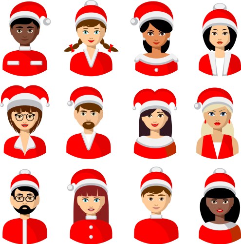 People at the christmas market with mulled wine Vector Image