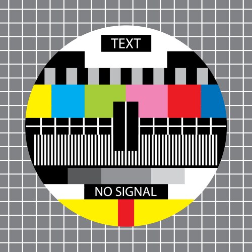 No signal tv color test screen Royalty Free Vector Image