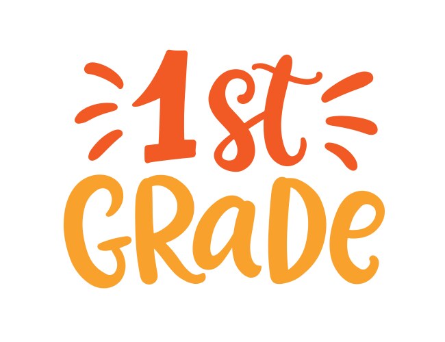 1st grade lettering design element Royalty Free Vector Image