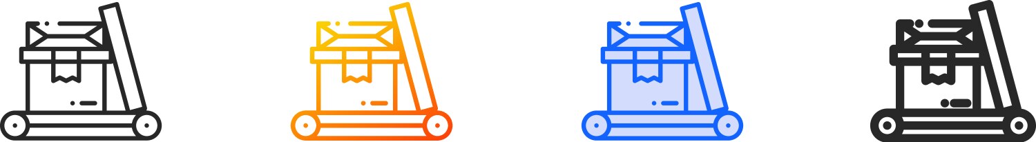 Dumper iconthin linear gradient blue stroke Vector Image