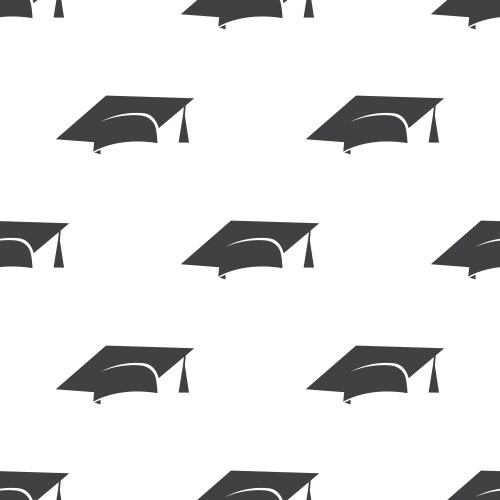 Seamless pattern with graduation caps Royalty Free Vector