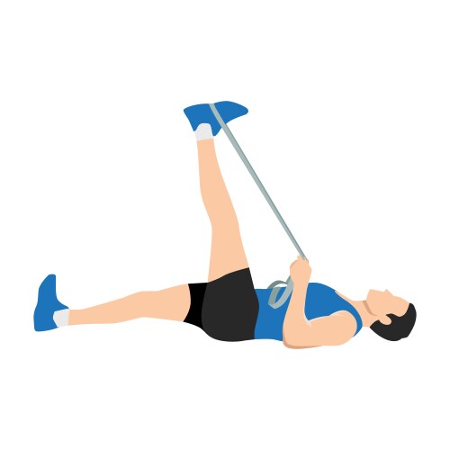 Man doing prone hamstring stretch Royalty Free Vector Image
