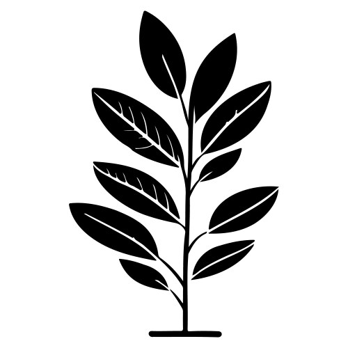 Parallel leaf plant floral sketch Royalty Free Vector Image