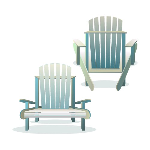 Rear view of a couple on deck chair relaxing Vector Image
