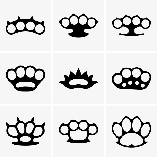 Brass knuckles icon outline style Royalty Free Vector Image
