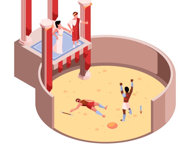 Ancient rome characters coliseum gladiator Vector Image