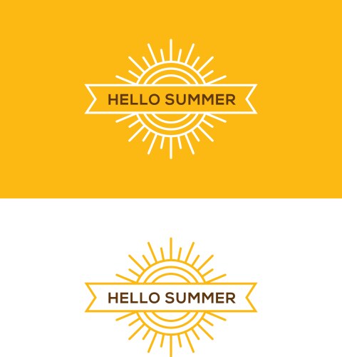 Outline sun icons and logo design elements Vector Image