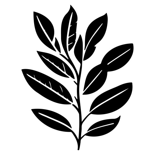 Parallel leaf plant floral sketch Royalty Free Vector Image