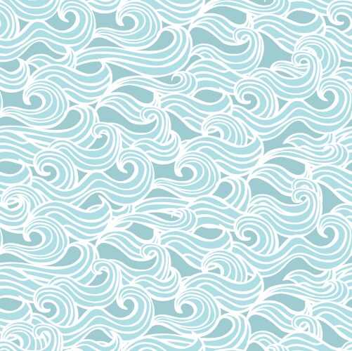 Sea waves seamless pattern Royalty Free Vector Image
