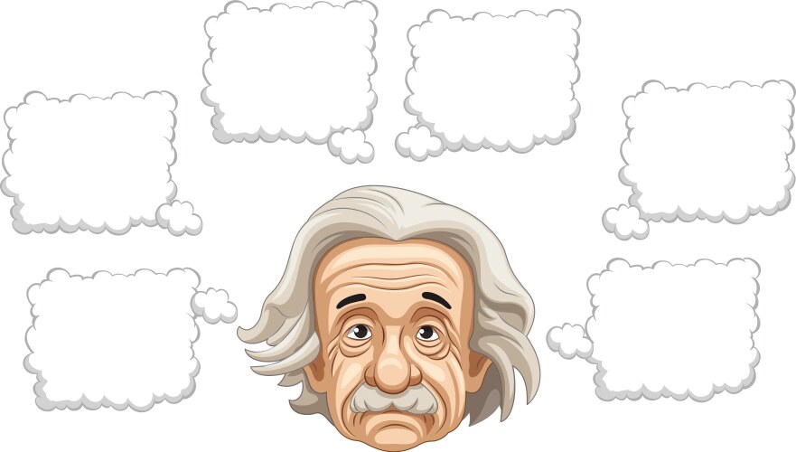Albert einstein cartoon character on retro comic Vector Image