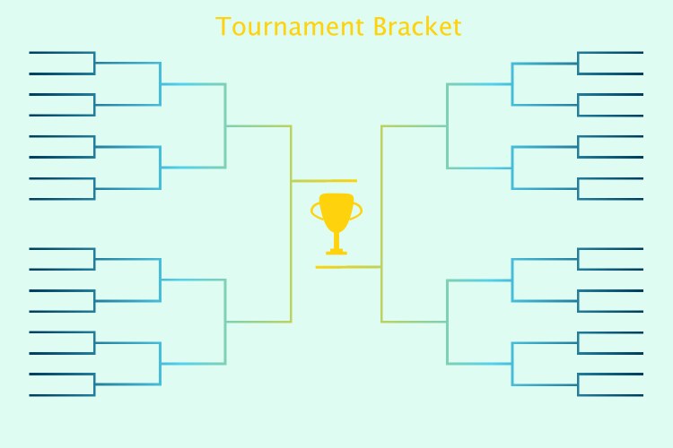 8 team tournament bracket championship template Vector Image
