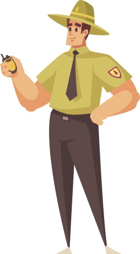 Park ranger in uniform scout camping symbol Vector Image
