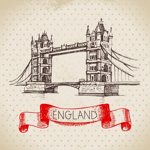 Hand drawn sketch england vintage background Vector Image