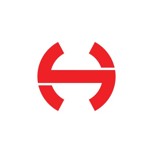 Letter sh line simple geometric logo Royalty Free Vector