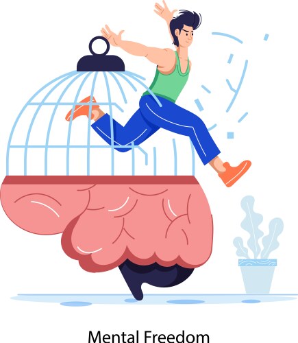 Mental freedom Royalty Free Vector Image - VectorStock