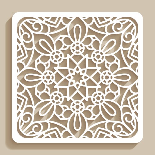 Square panel with lace pattern Royalty Free Vector Image