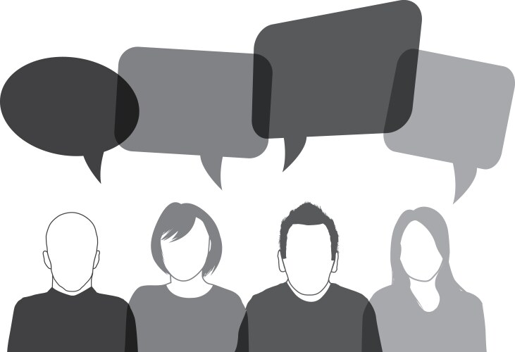 People heads with speech bubbles feedback Vector Image