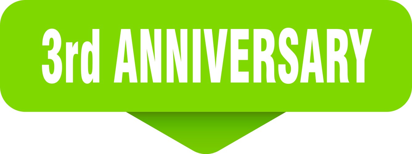 3rd anniversary sticker sign Royalty Free Vector Image