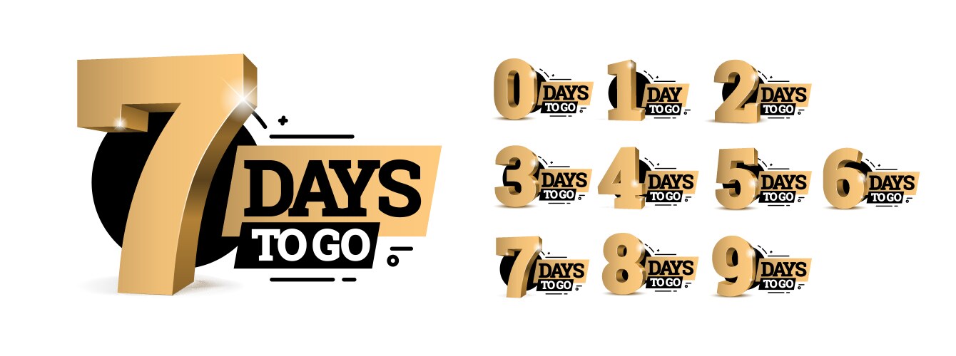 7 days to go last countdown icon seven day Vector Image