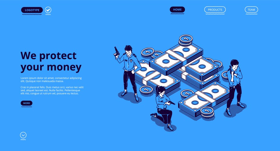 Financial risk assurance protect money from Vector Image