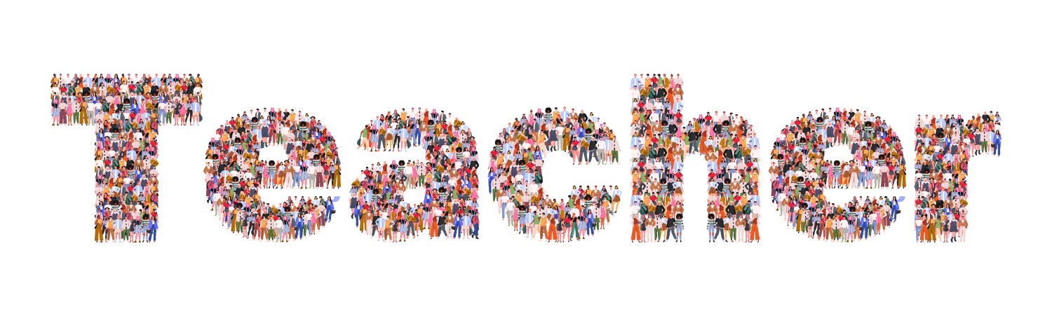 Happy teacher day inscription Royalty Free Vector Image