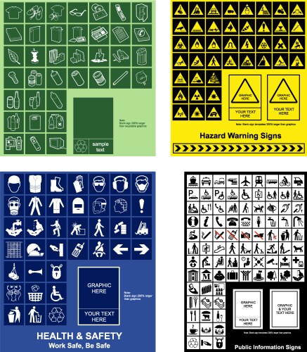 Hazard sign collection Royalty Free Vector Image
