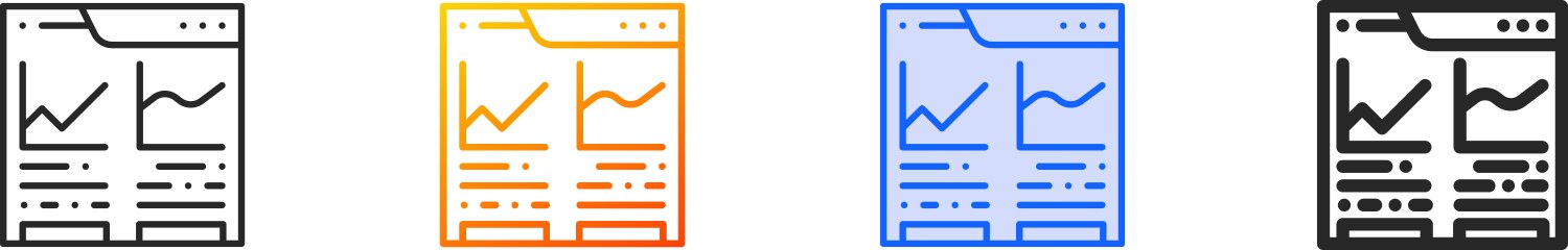 Analytics iconthin linear gradient blue stroke Vector Image