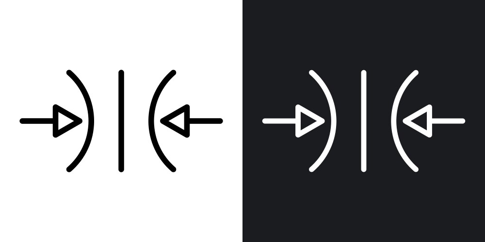 Elastic icon set in black and white outlines Vector Image