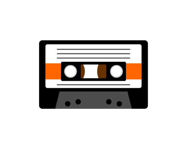 Retro cassette pixel art for tape recorder Vector Image