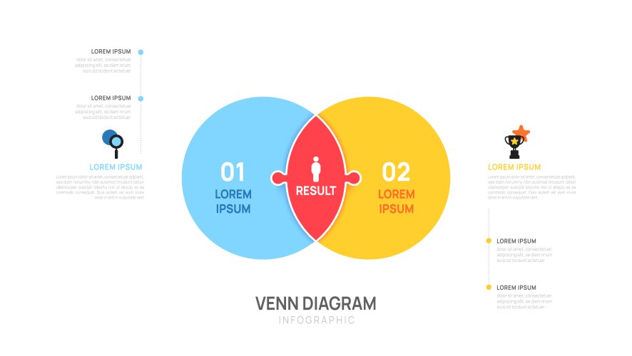 Infographic venn diagram triangle chart template Vector Image