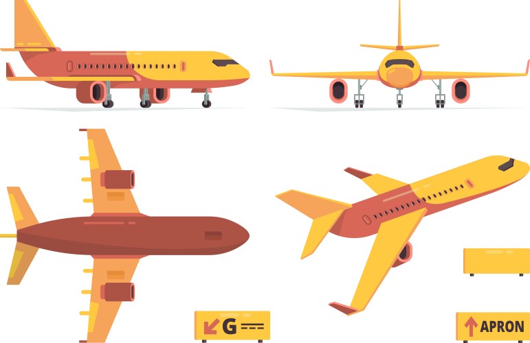 Aircraft set Royalty Free Vector Image - VectorStock