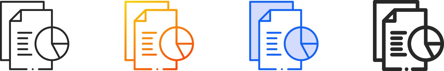 Analytics iconthin linear gradient blue stroke Vector Image