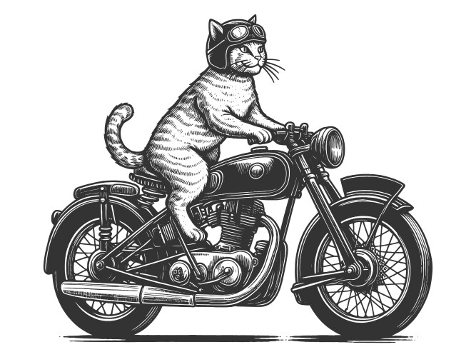 Tiger in leather jacket riding motorcycle Vector Image