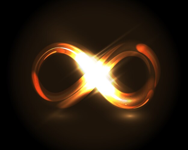 Infinity sign from glowing red neon line Vector Image