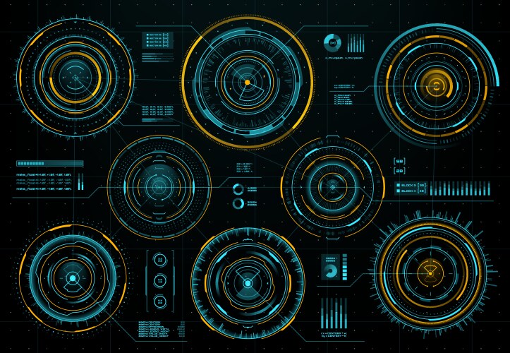 Futuristic crosshairs or aims for target hud icon Vector Image