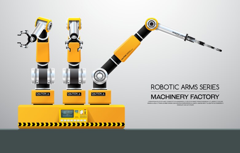 Industrial machine robotic hand arm machinery Vector Image