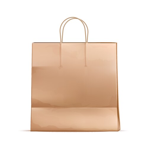 Paper shopping bags isolated realistic Royalty Free Vector