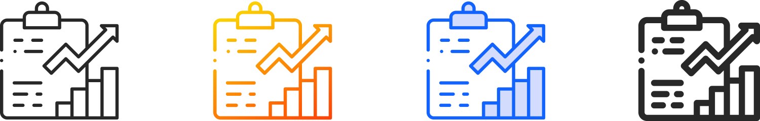 Arrow chart iconthin linear gradient blue stroke Vector Image