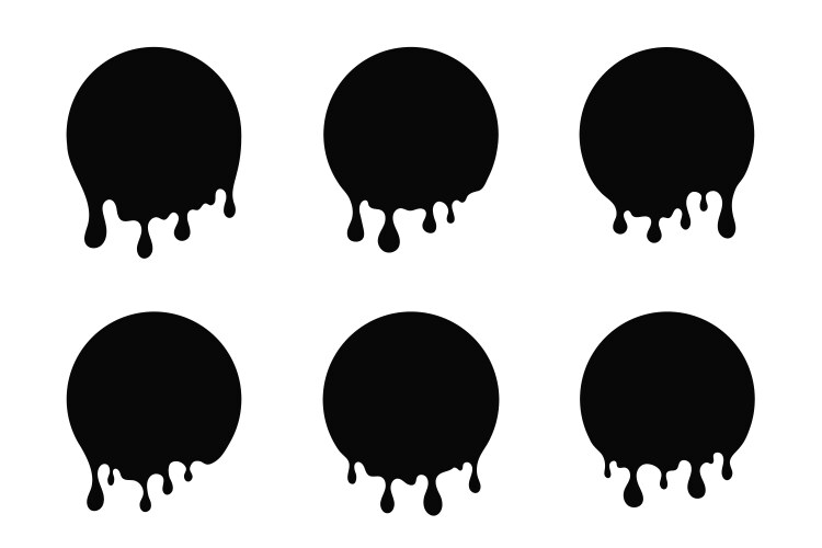 Dripping circle shape Royalty Free Vector Image