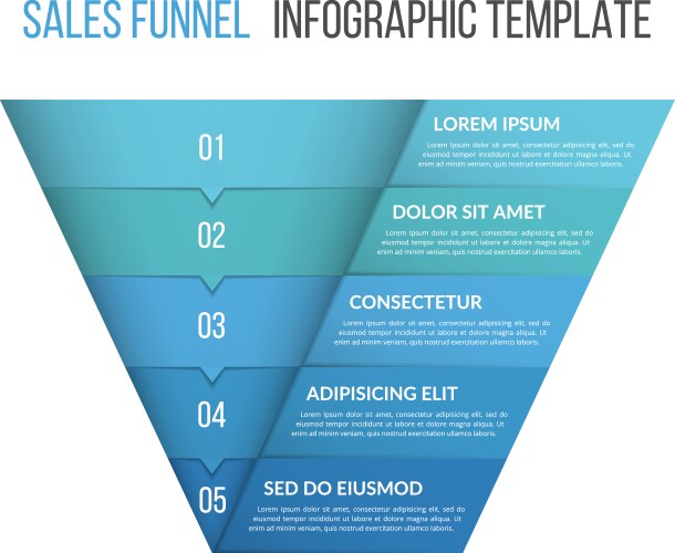 Funnel diagram template Royalty Free Vector Image