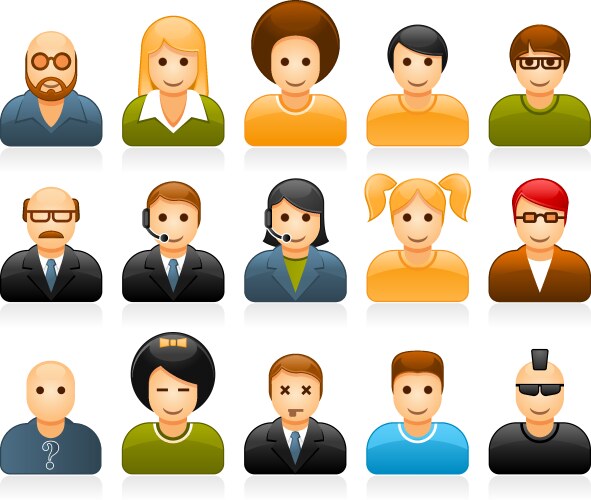 Woman realistic detailed avatar set Royalty Free Vector