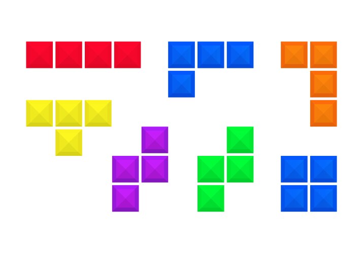 Tetris pieces Royalty Free Vector Image - VectorStock