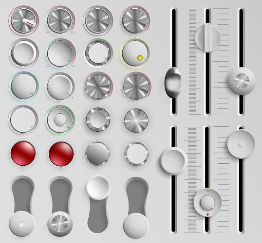 Buttons reality volume control Royalty Free Vector Image