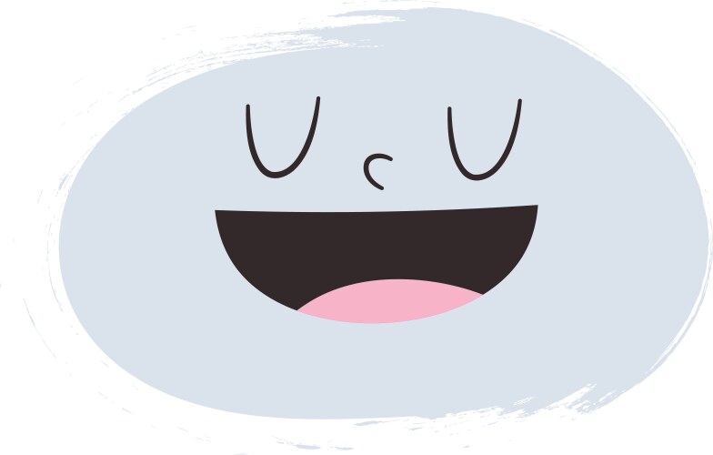 Smiley face showing tongue circle doodle Vector Image