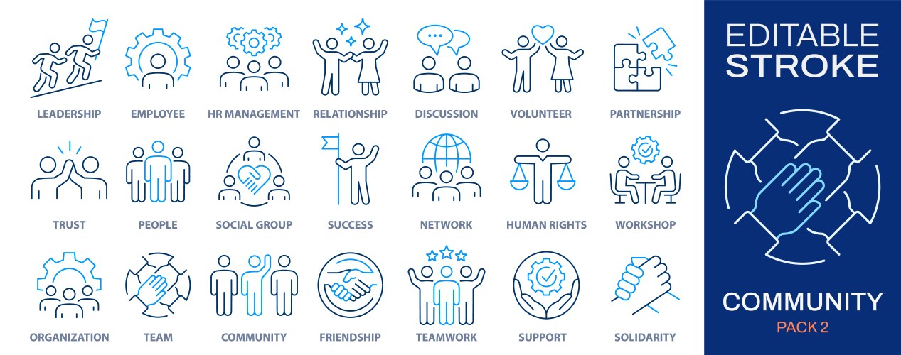 Community icon set collection of people team Vector Image