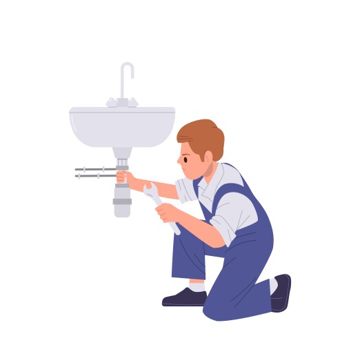 Multitasking handyman cartoon character wearing Vector Image