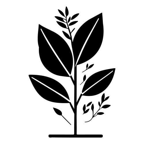 Parallel leaf plant floral sketch Royalty Free Vector Image