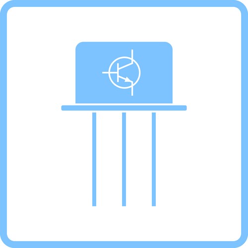 Transistor semiconductor icon on white Royalty Free Vector
