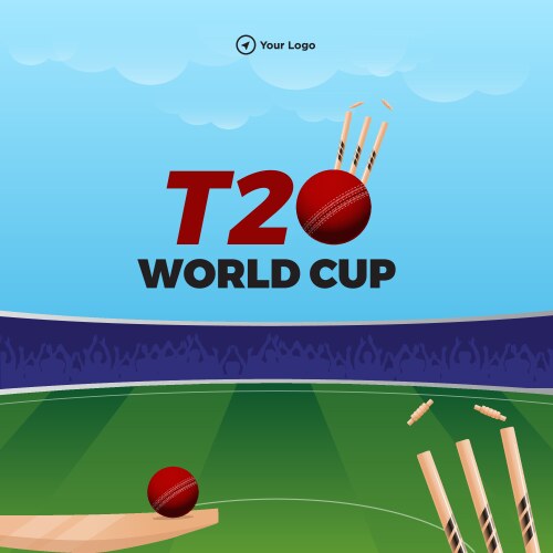 T20 cricket world cup banner design template Vector Image