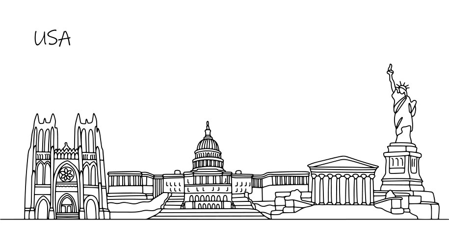 Capitol Building Line Drawing